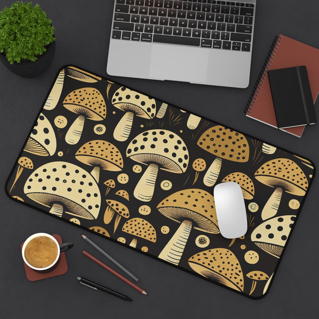 Mushroom Desk Mat, Cottagecore Desk Mat, Desk Mat Aesthetic, Floral ...