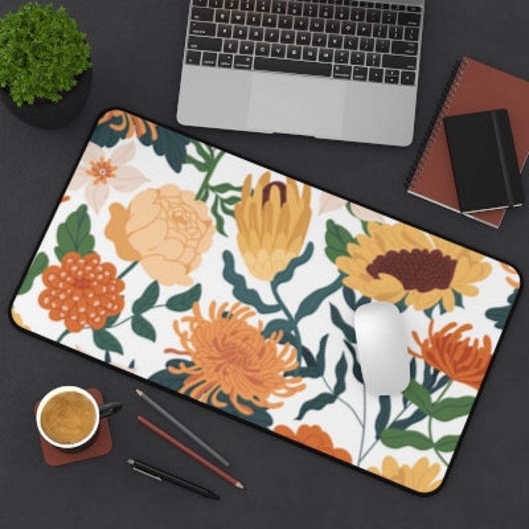 Floral Desk Mat Plant Desk Mat Desk Mat Aesthetic Cute Desk - Etsy