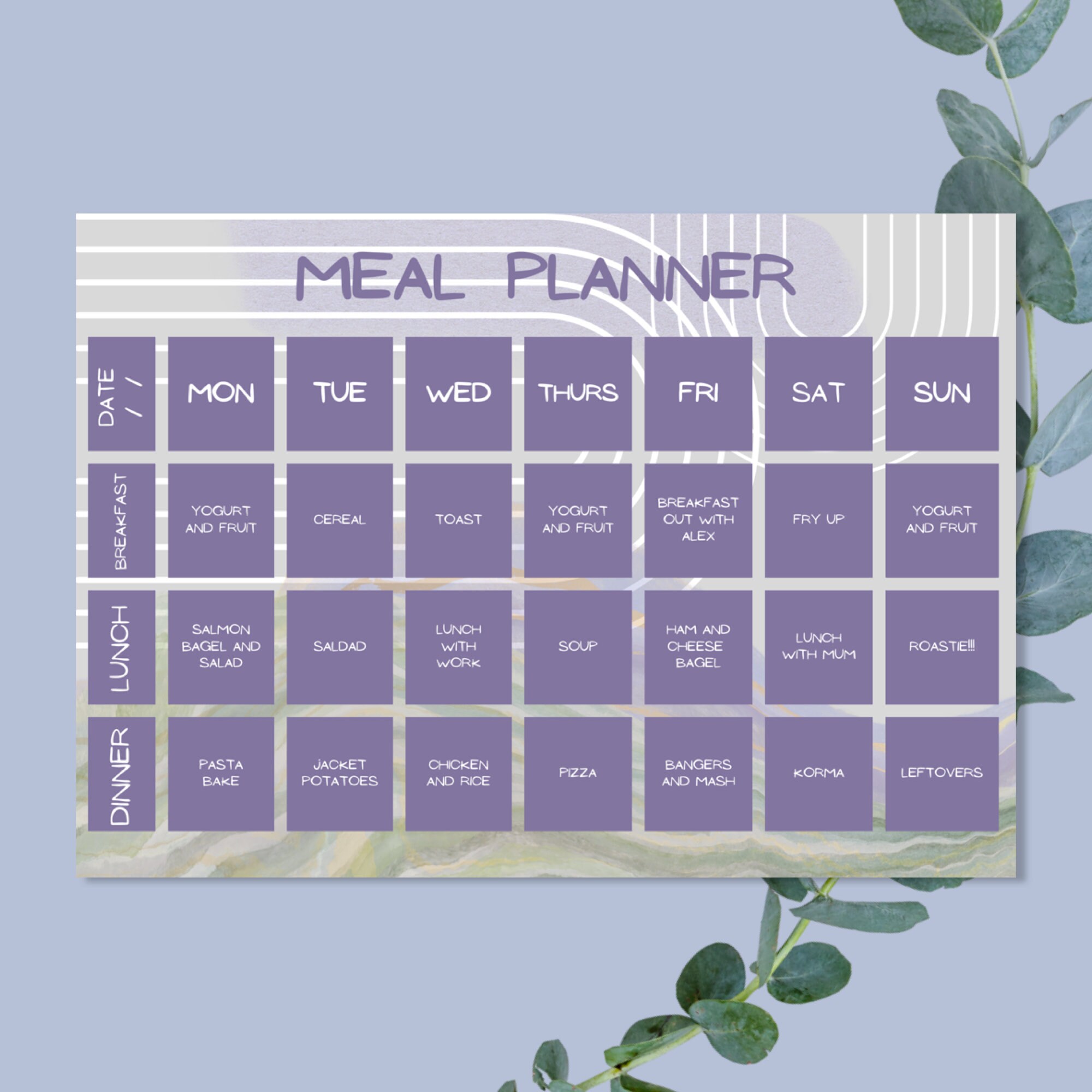Digital Meal Plan Template / Canva Designs / Editable Template ...