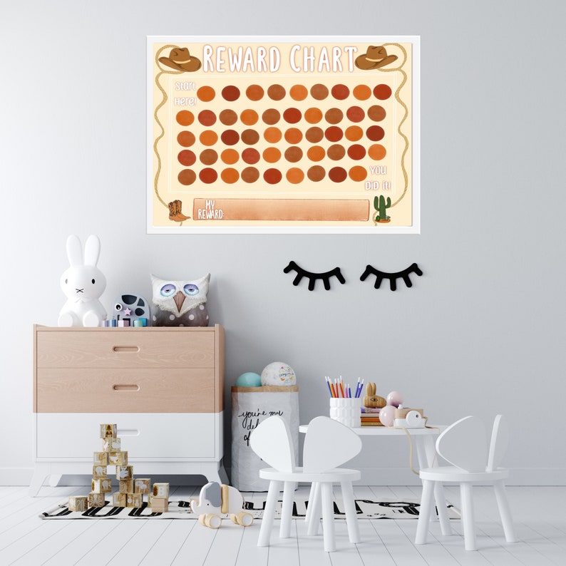 Kid's Reward Chart Cowboy Reward Chart Printable Reward - Etsy