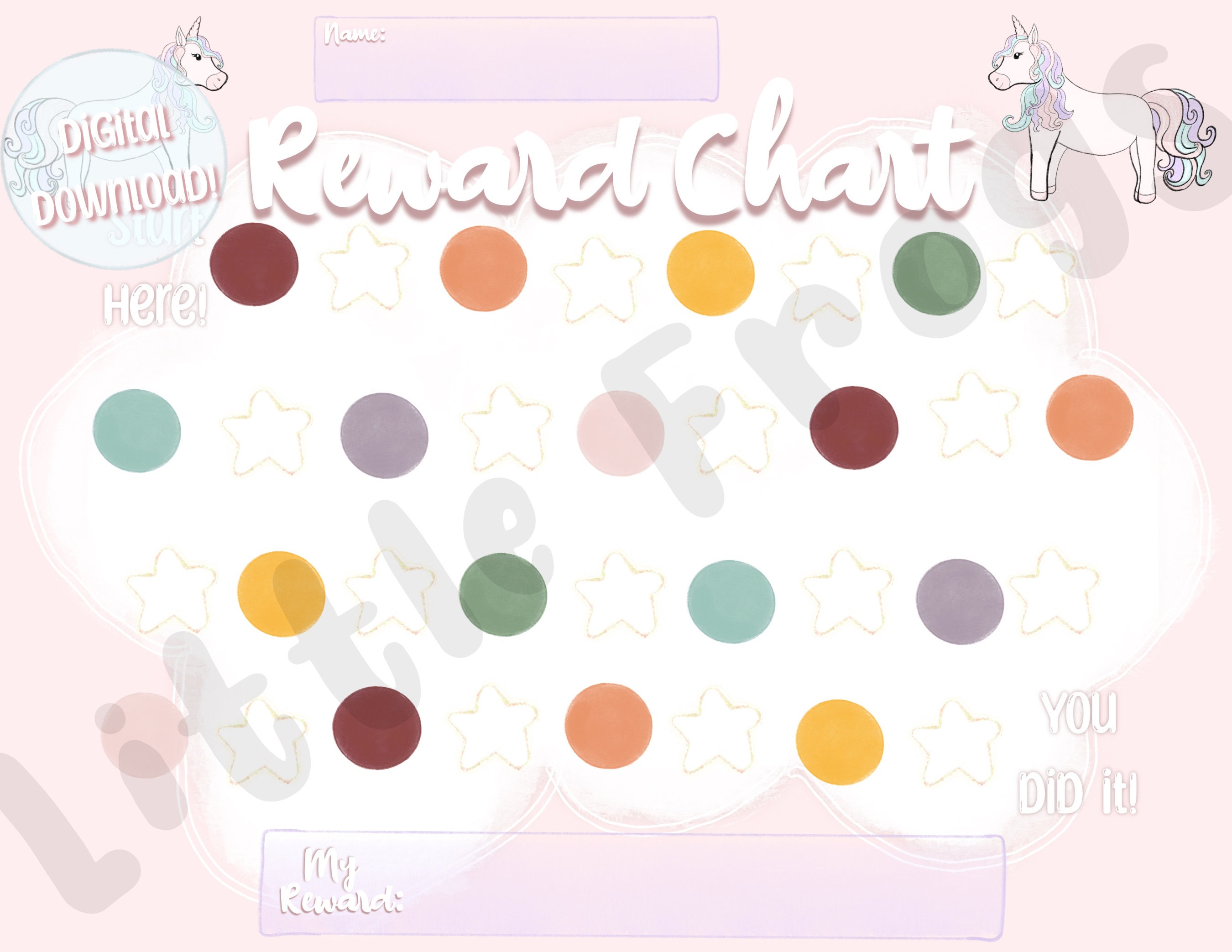 Kid's Reward Chart Unicorn Reward Chart Printable Reward Chart Behavior ...