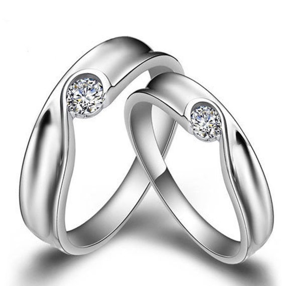 Half Heart Shape Matching Couple Wedding Band 2 Ct Moissanite | Etsy