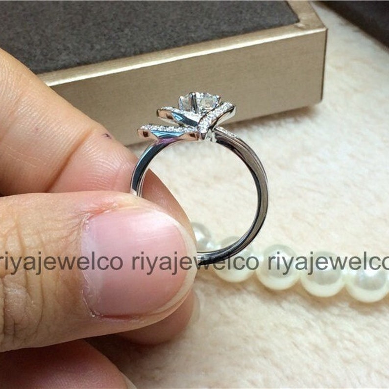 Romantic Open Heart Wedding Ring Set Bridal Ring Set 14K - Etsy