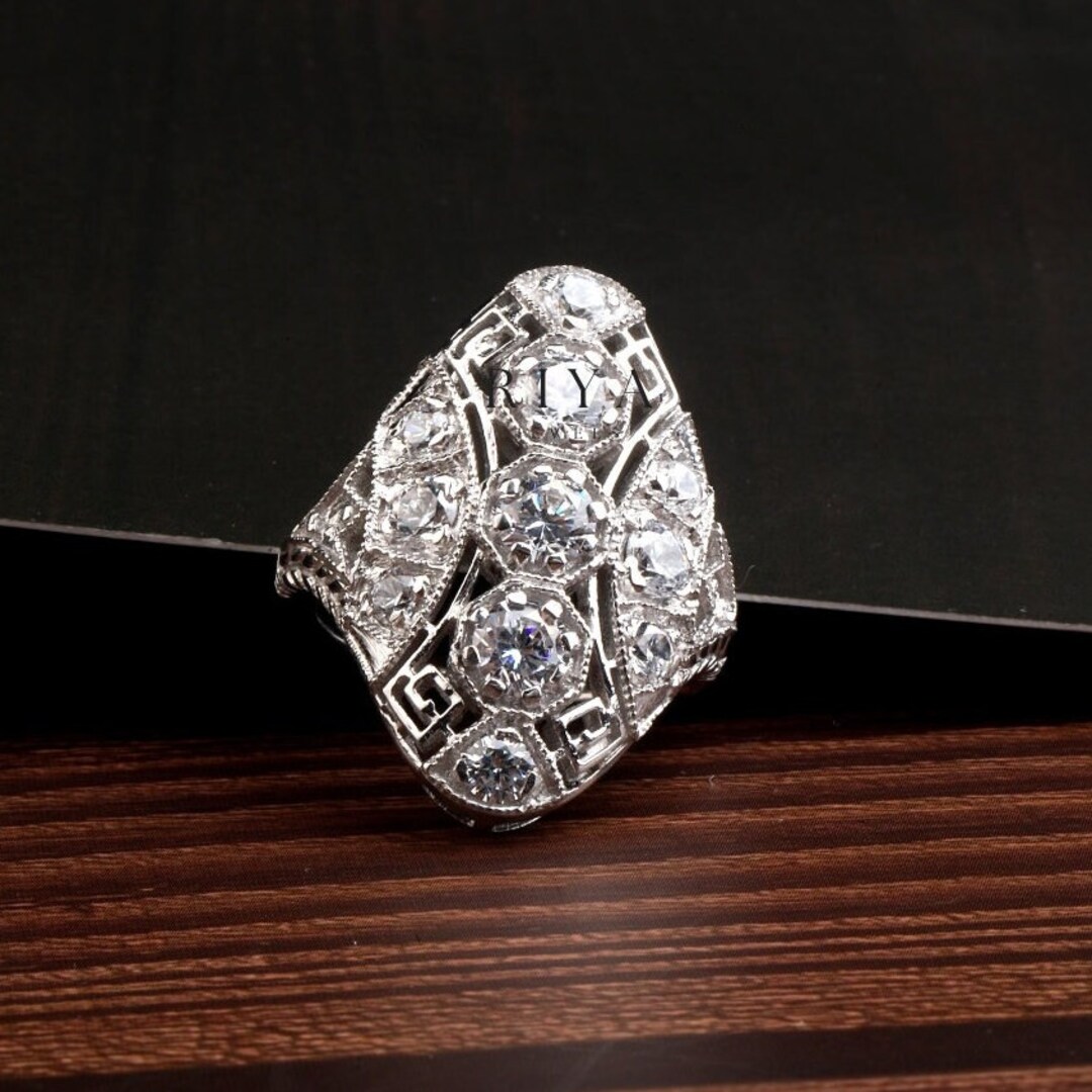 Engagement Ring for Women, Openwork Shape Ring, Dome Diamond Ring ...