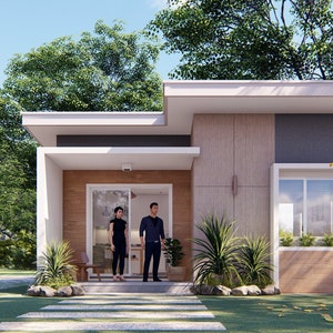 Modern House Design With Porch 38.47sqm. Basic Floor Plan - Etsy Canada