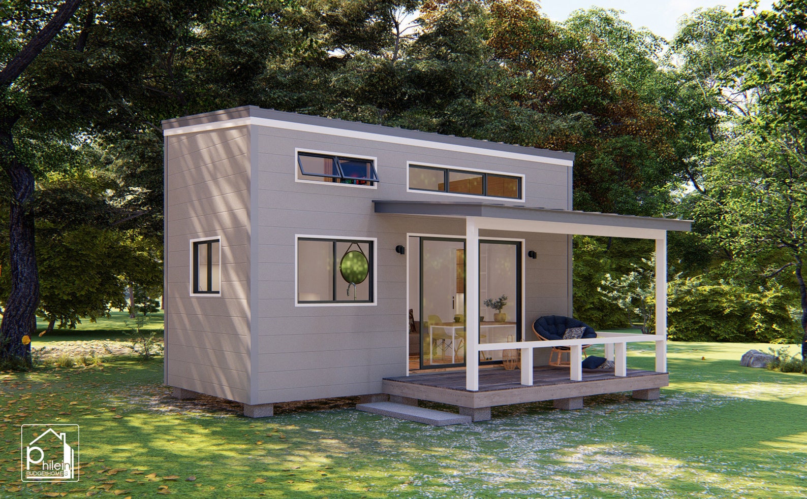 26 Sqm Tiny House Plan with Porch and Loft Basic Floor - Etsy UK