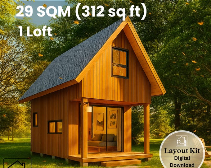 12x16 Off-grid Cabin Plans With Loft: DIY Tiny House Blueprint (PDF ...