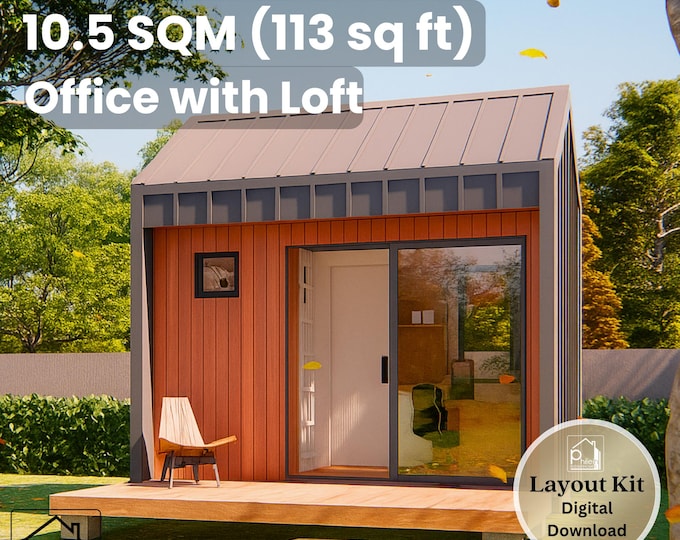 14x20 Ft Office + Storage Plan – 280 Sq. Ft, Grey, Full Bath, Multiple ...
