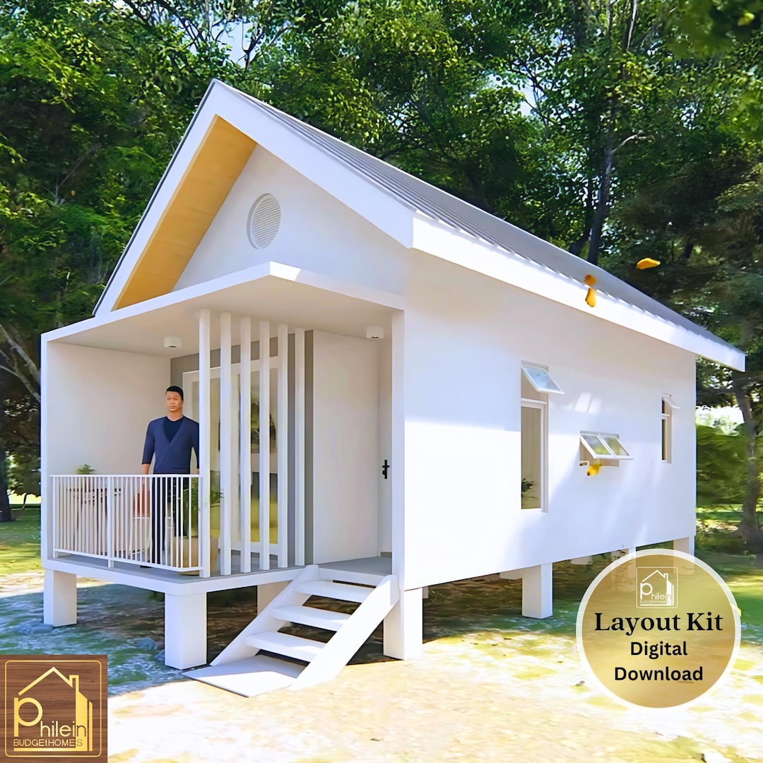 44 Sqm Small House Plan - 1 Bedroom Loft & Porch - Floor Plan ...