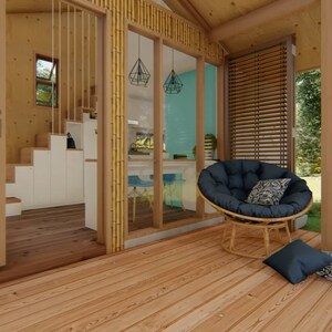 26 Sqm. Tiny House Plan with Loft Bedroom & Porch Basic - Etsy Australia