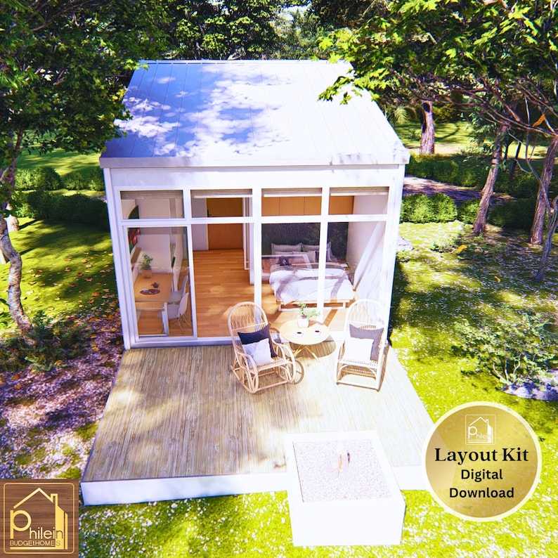 Tiny Cabin House Plan With Loft: 301 Sq Ft (digital Download) - Etsy Australia