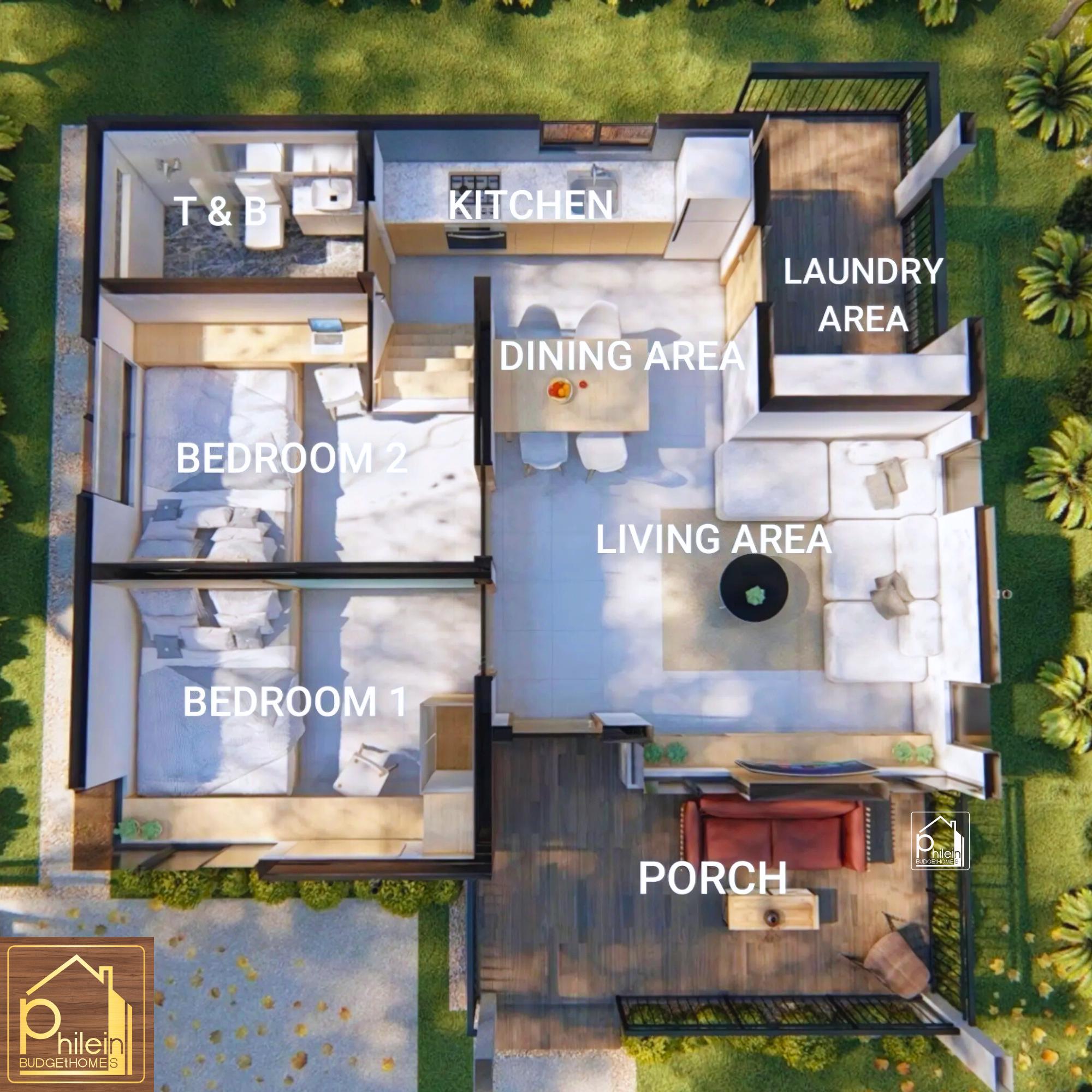 72 Sqm Modern House Plan With 3 Bedroom PDF Download - Etsy UK