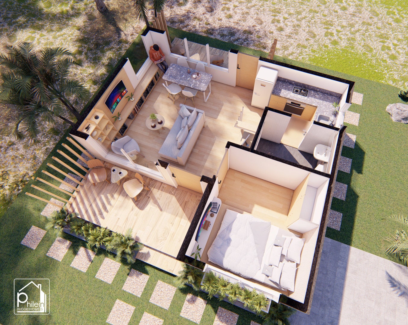 Spacious Small Family House Design with 1-bedroom Loft - Etsy UK