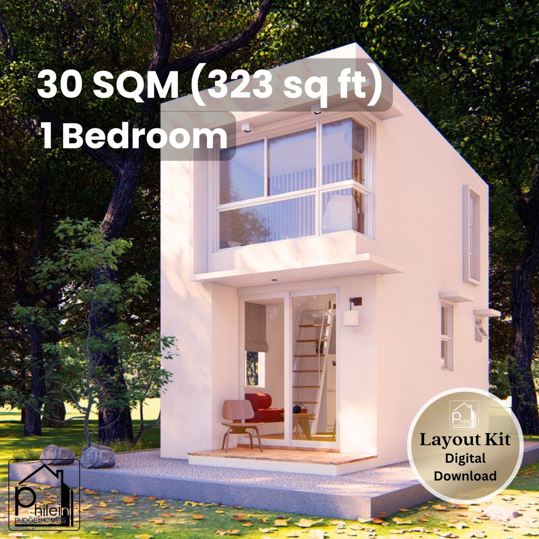 323 Sq Ft Tiny House Plan – 1 Bedroom With Porch – Floor Plan ...