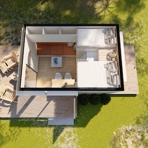 Modern Small House Plan: 25 Sq Meters With Loft (digital Download) - Etsy