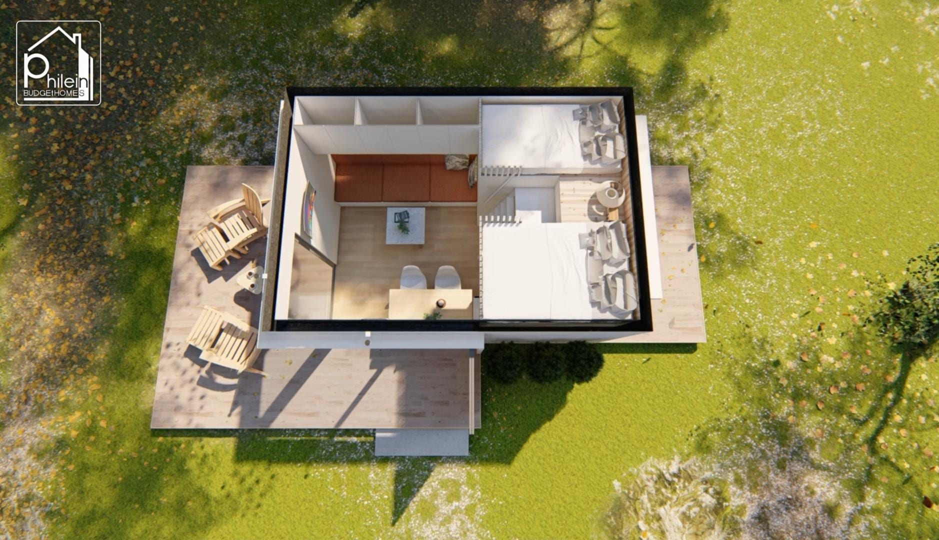 Micro House Plans 25k 25x26 Modern Tiny Home Plans | Small Tiny House