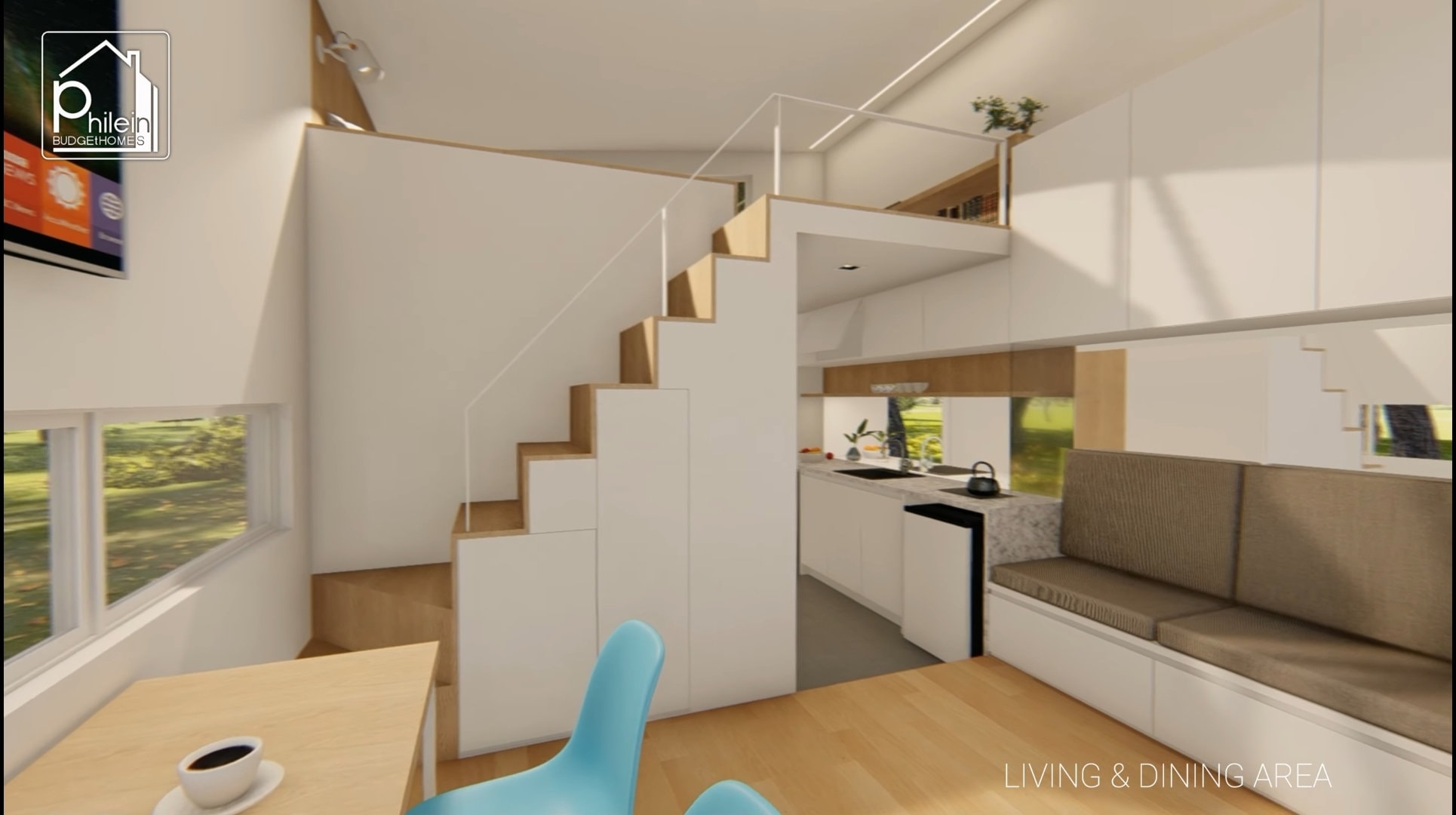 Tiny House Plan With Deck and Loft 344 Sq.ft. Layout Kit - Etsy