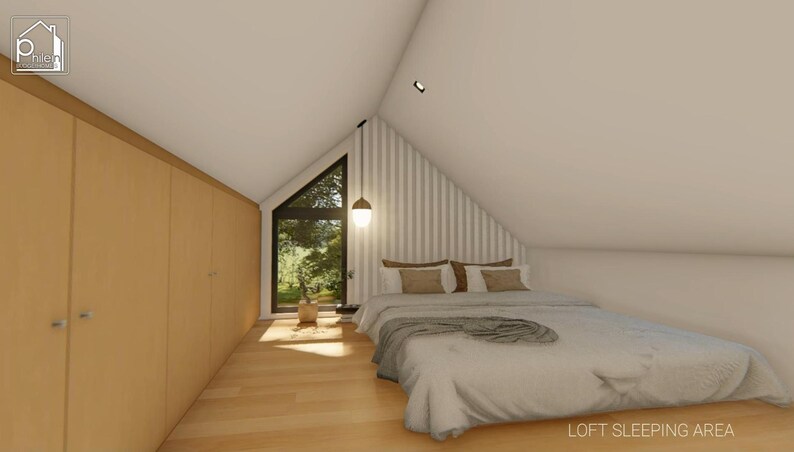 Tiny House Plan With Loft: 323 Sq Feet Floor Plan Elevations & Sections ...