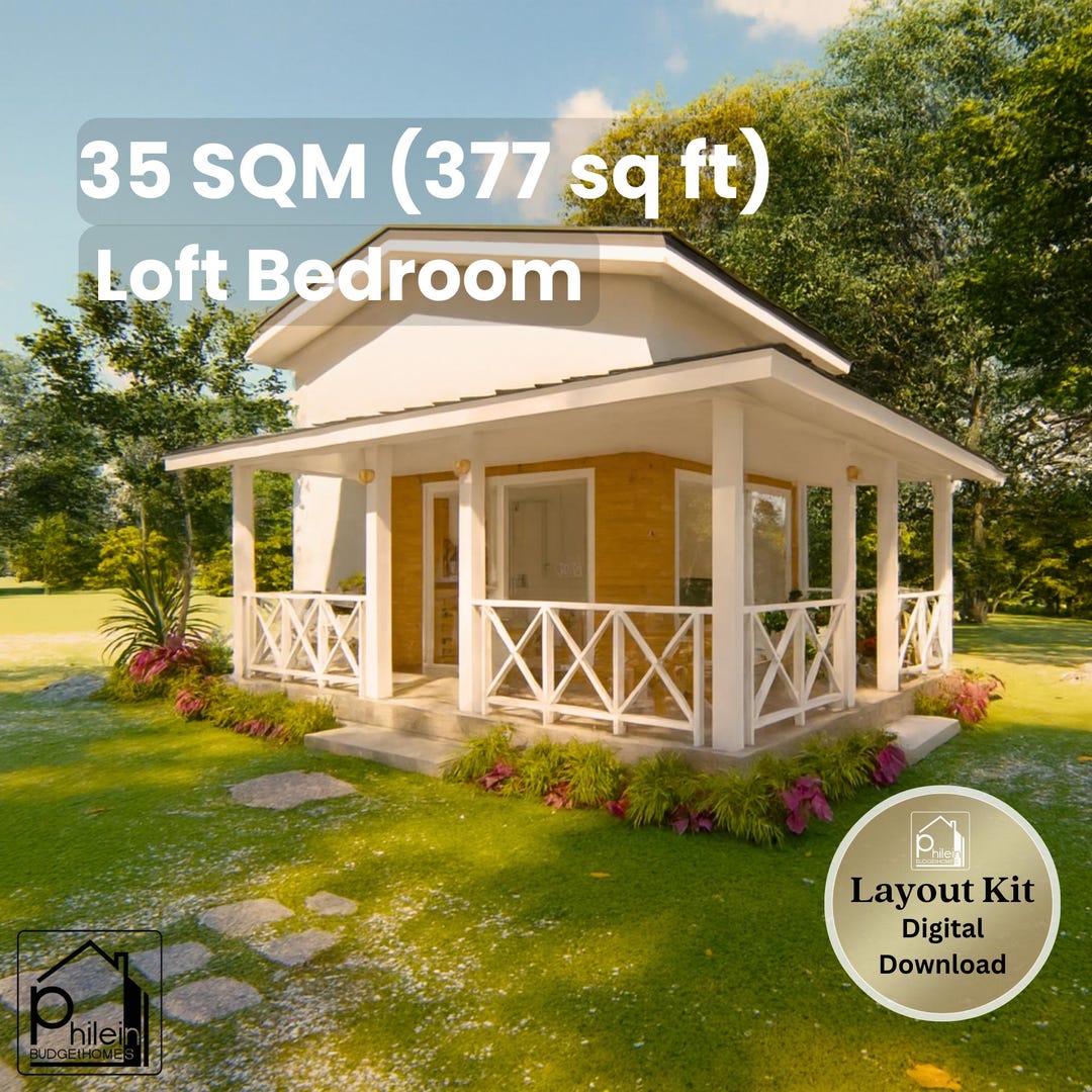 20' X 27' Cottage House Plan - 377 Sq Ft 1 Loft Bedroom Wraparound ...