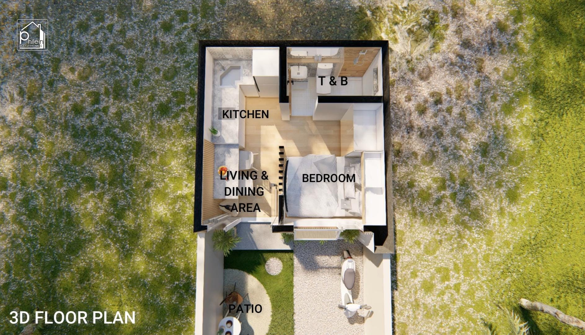 172 Sq Feet Tiny House Plan 1 Bedroom - Floor Plan, Elevations ...
