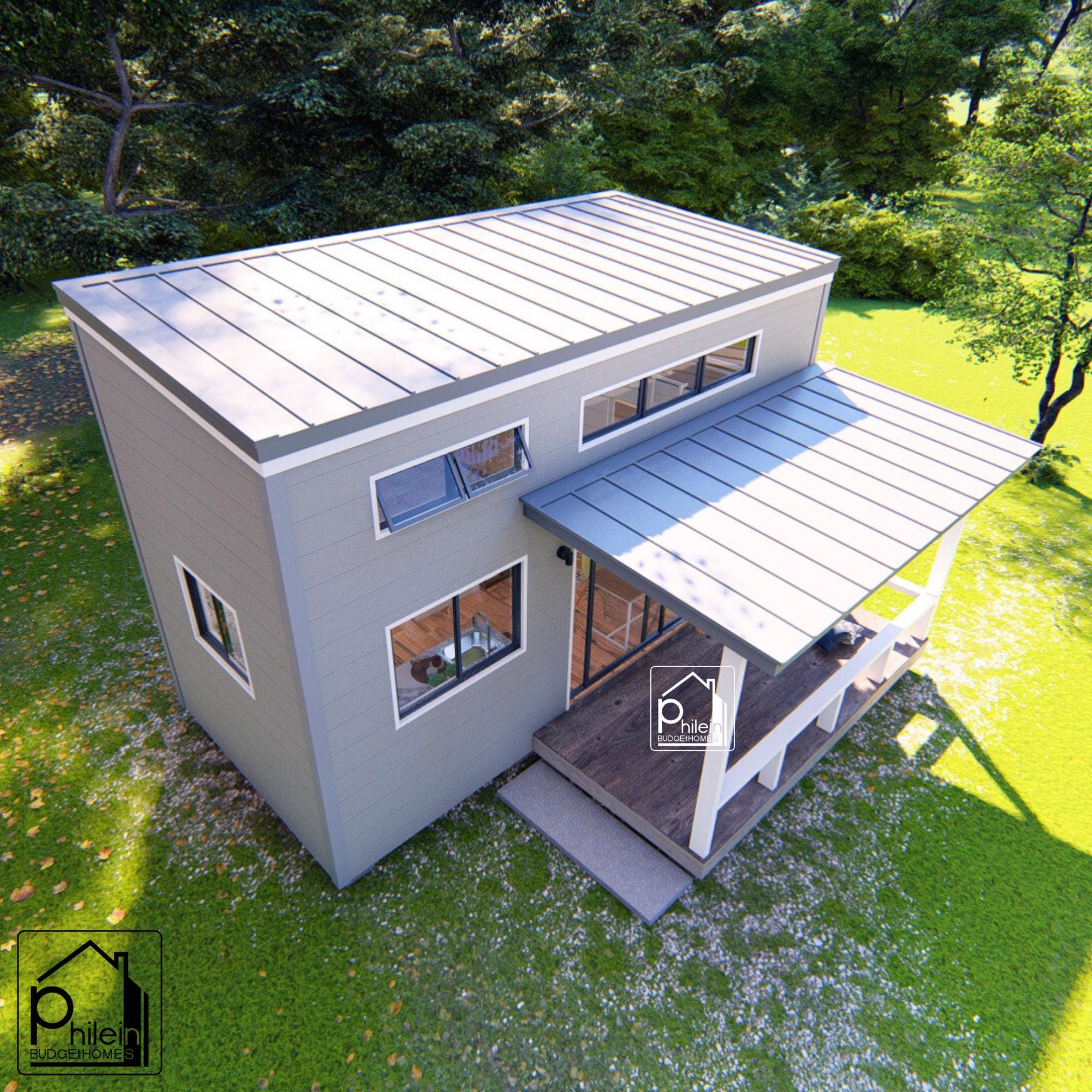 26 Sqm Tiny House Plan With Loft - Floor Plan & Elevations - Instant ...