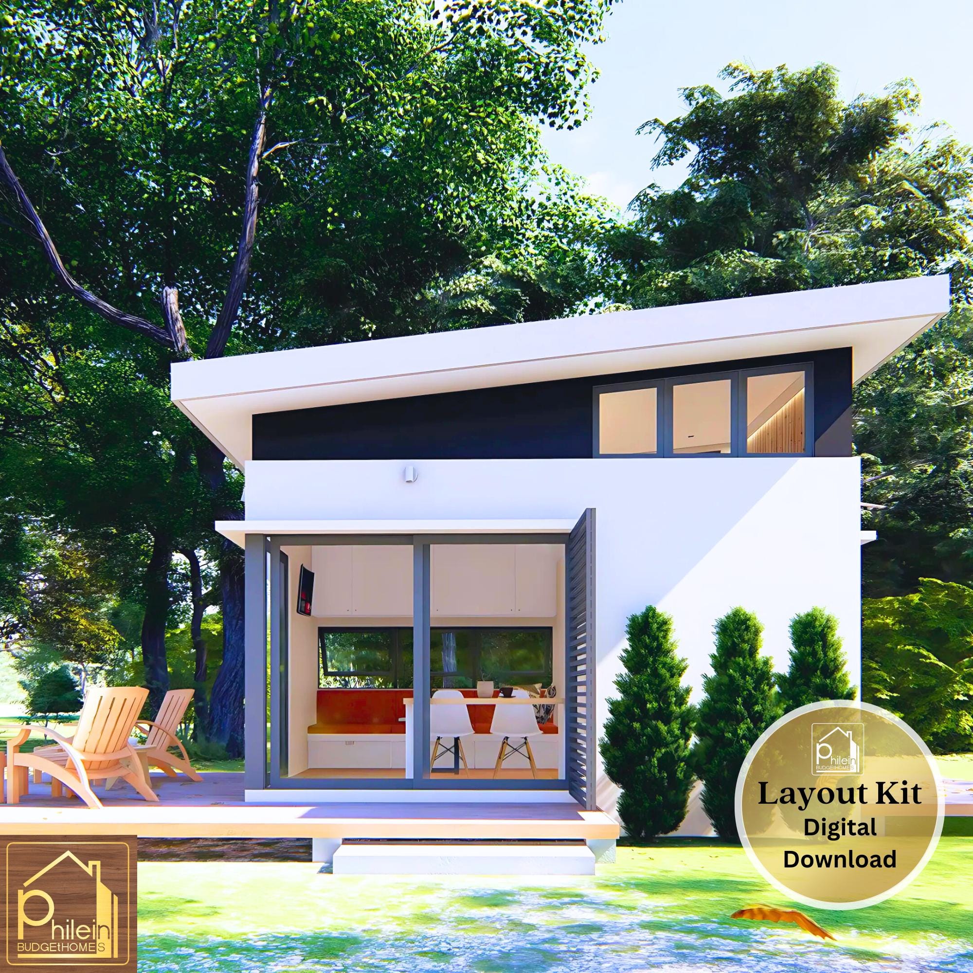 Modern Small House Plan: 25 Sq Meters With Loft (digital Download) - Etsy