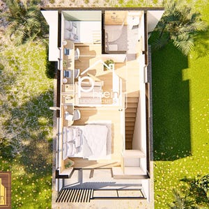 Elegant Urban House Design 60sqm With 3 Bedroom Basic Floor Plan 4 Elevations 2 Sections Digital ...