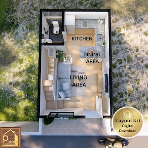 Compact 376 Sq Ft Tiny House Plan – Loft Bedroom – Floor Plan ...