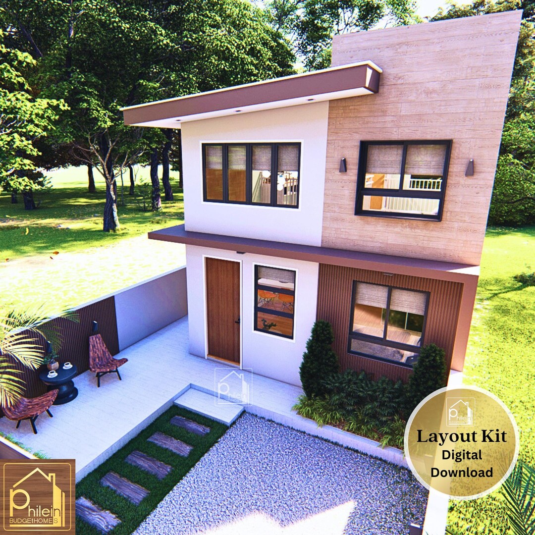 Small House Plan: 42 Sq Meter Modern Loft Design, 2 Bedroom (digital ...