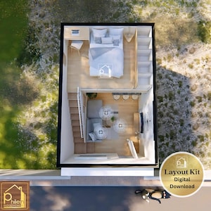 Compact 376 Sq Ft Tiny House Plan – Loft Bedroom – Floor Plan ...