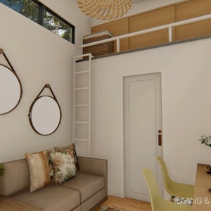 26 Sqm Tiny House Plan with Porch and Loft Basic Floor Plan, With ...