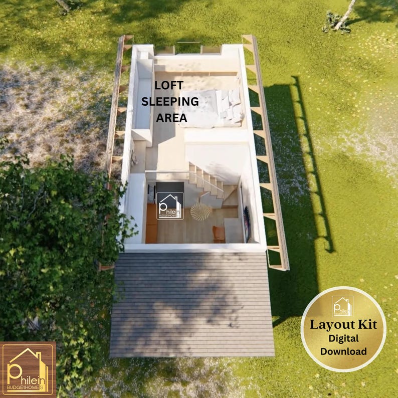 344 Square Feet Small House Design With 1 Bedroom and Loft | Basic Floor Plan With Elevations ...