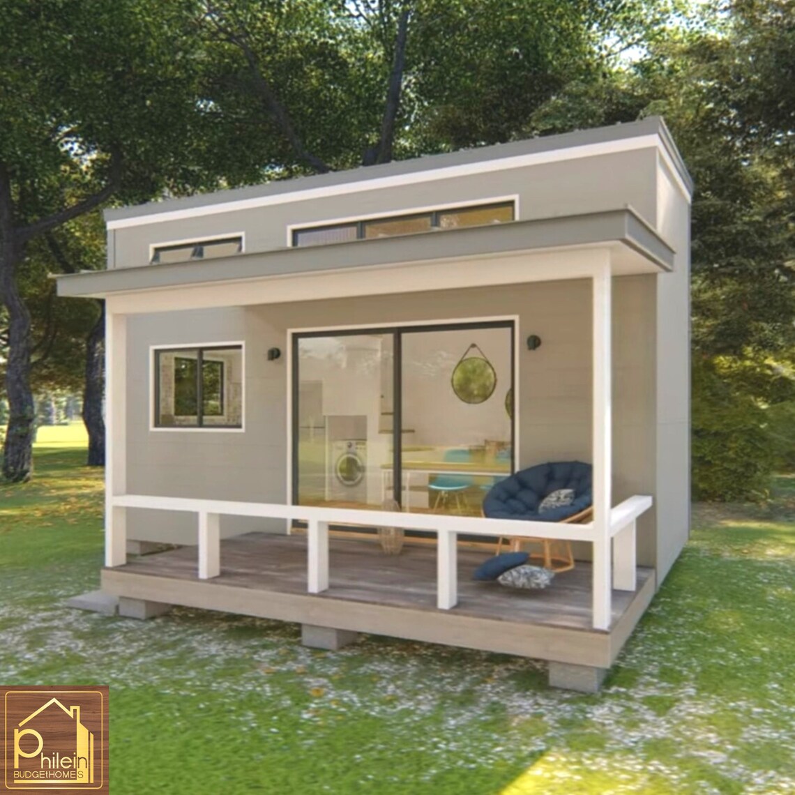 26 Sqm Tiny House Plan with Porch and Loft Floor Plan - Etsy UK