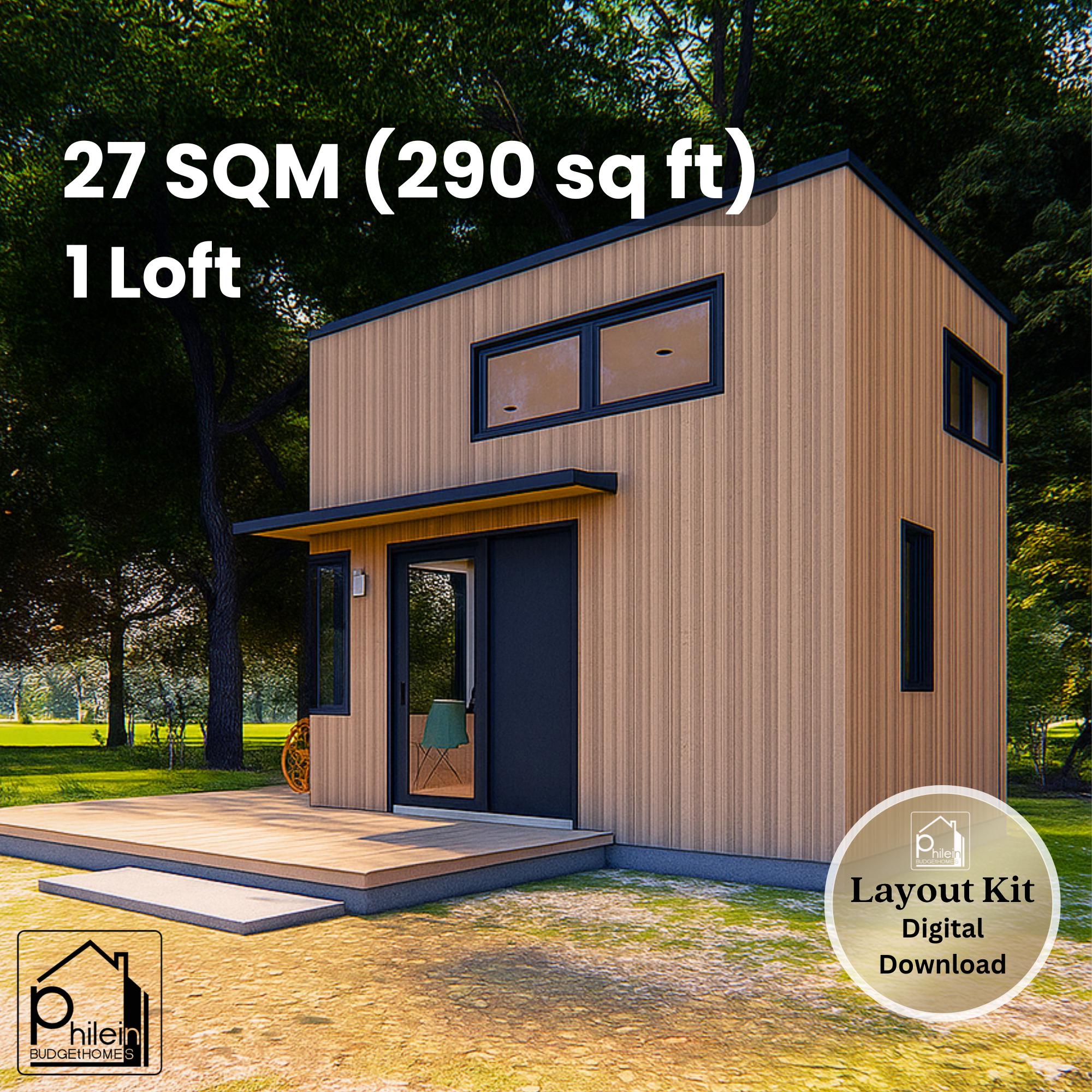 27 Sqm Box-type Tiny House Plan With Loft Bedroom - Floor Plan ...
