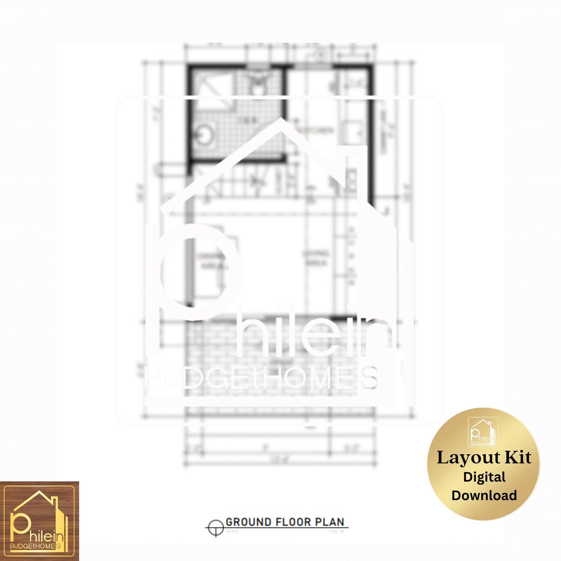 32 Sqm Tiny House With Loft Basic Floor Plan 4 Elevations 2 Sections Digital Download - Etsy