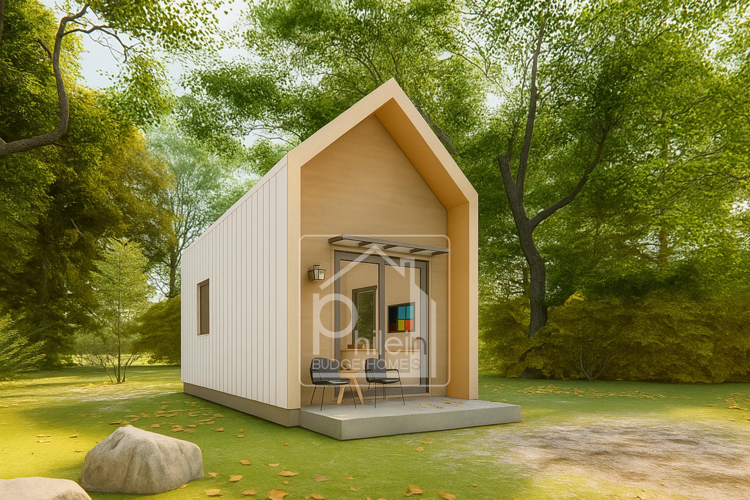 Tiny House Plan With Loft: 323 Sq Feet Floor Plan Elevations & Sections ...