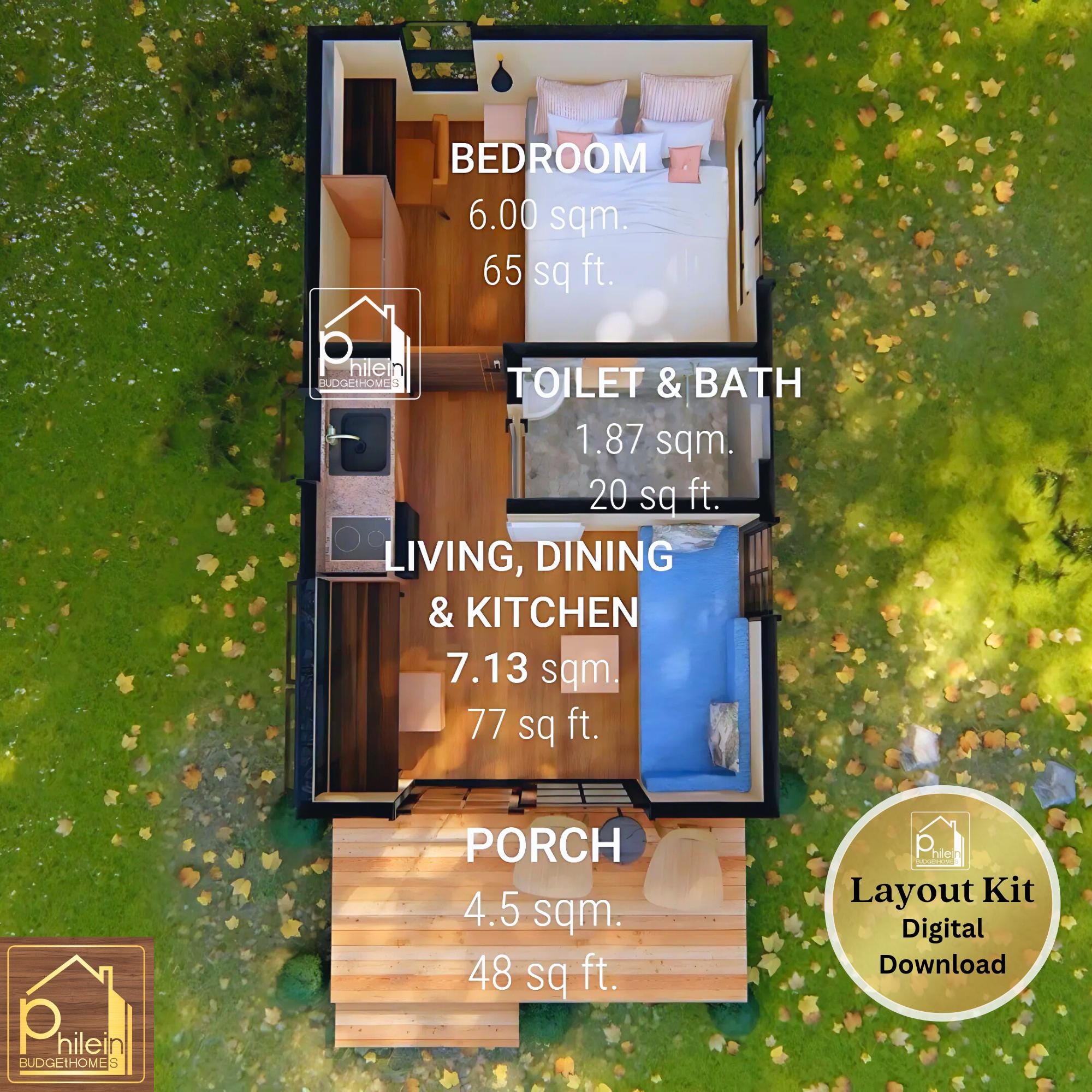 10' X 17' Daisy Modern Cabin Plan - 280 Sq Ft 1 Bedroom & Loft With ...