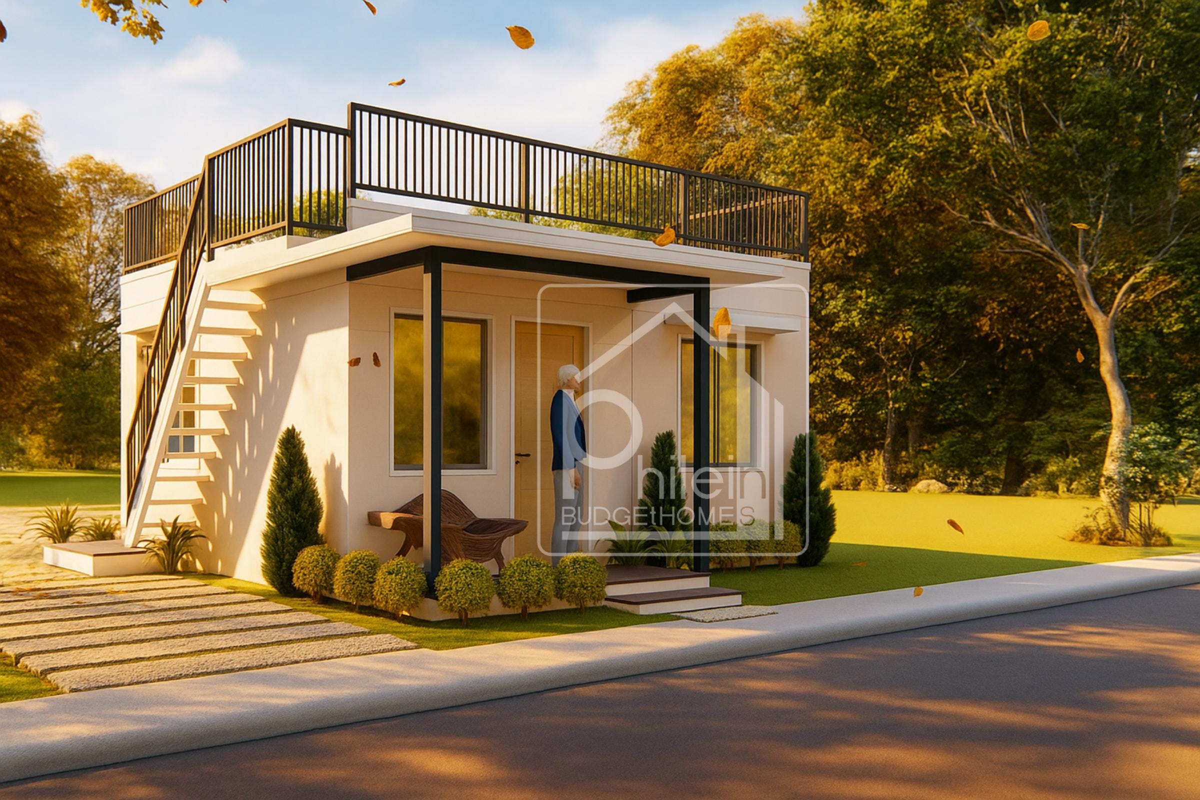 Small House Plan: 30 Square Meters, 1 Bedroom With Roof Deck - Digital ...
