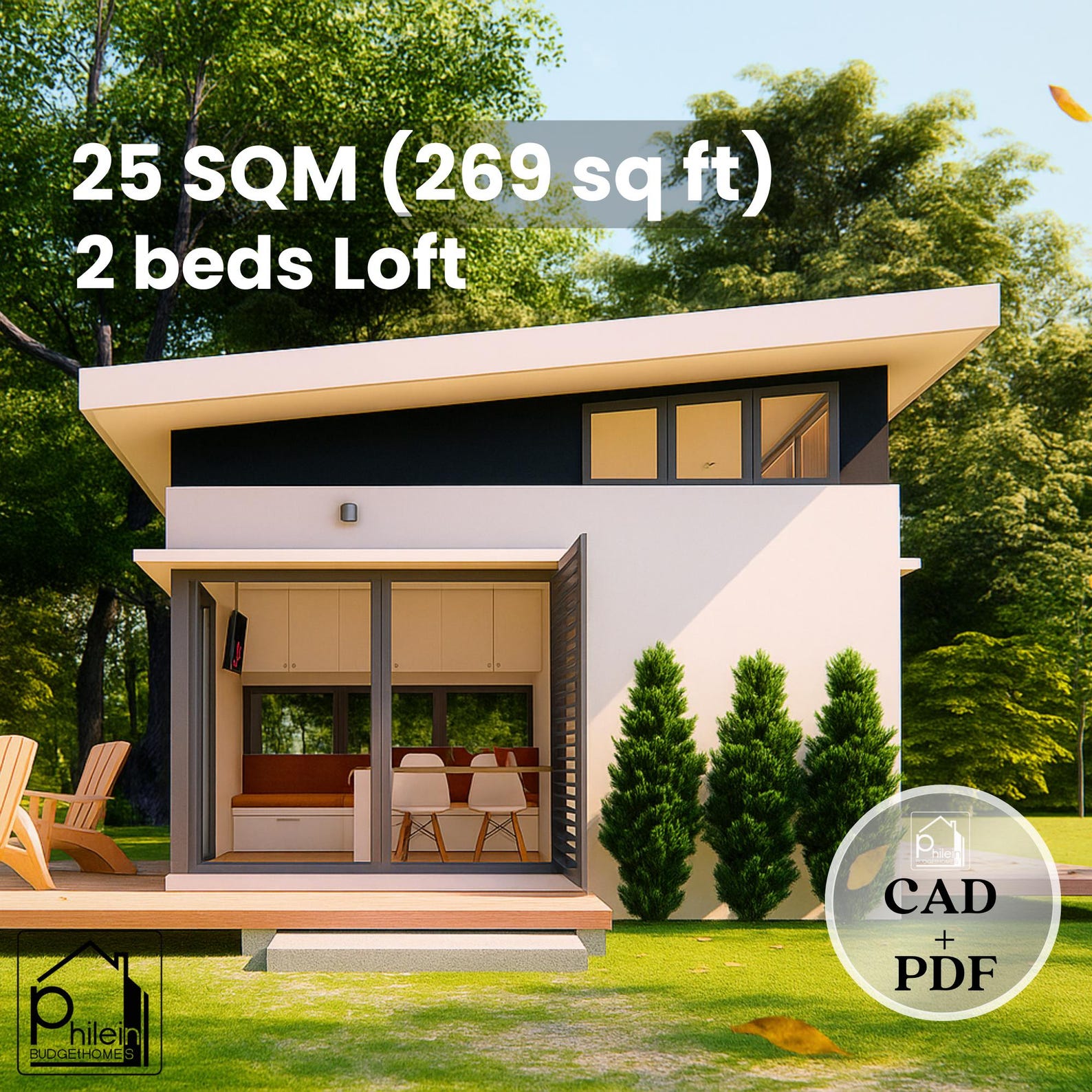 Tiny House Plan CAD + PDF: 25 Square Meter With Loft (instant Download ...
