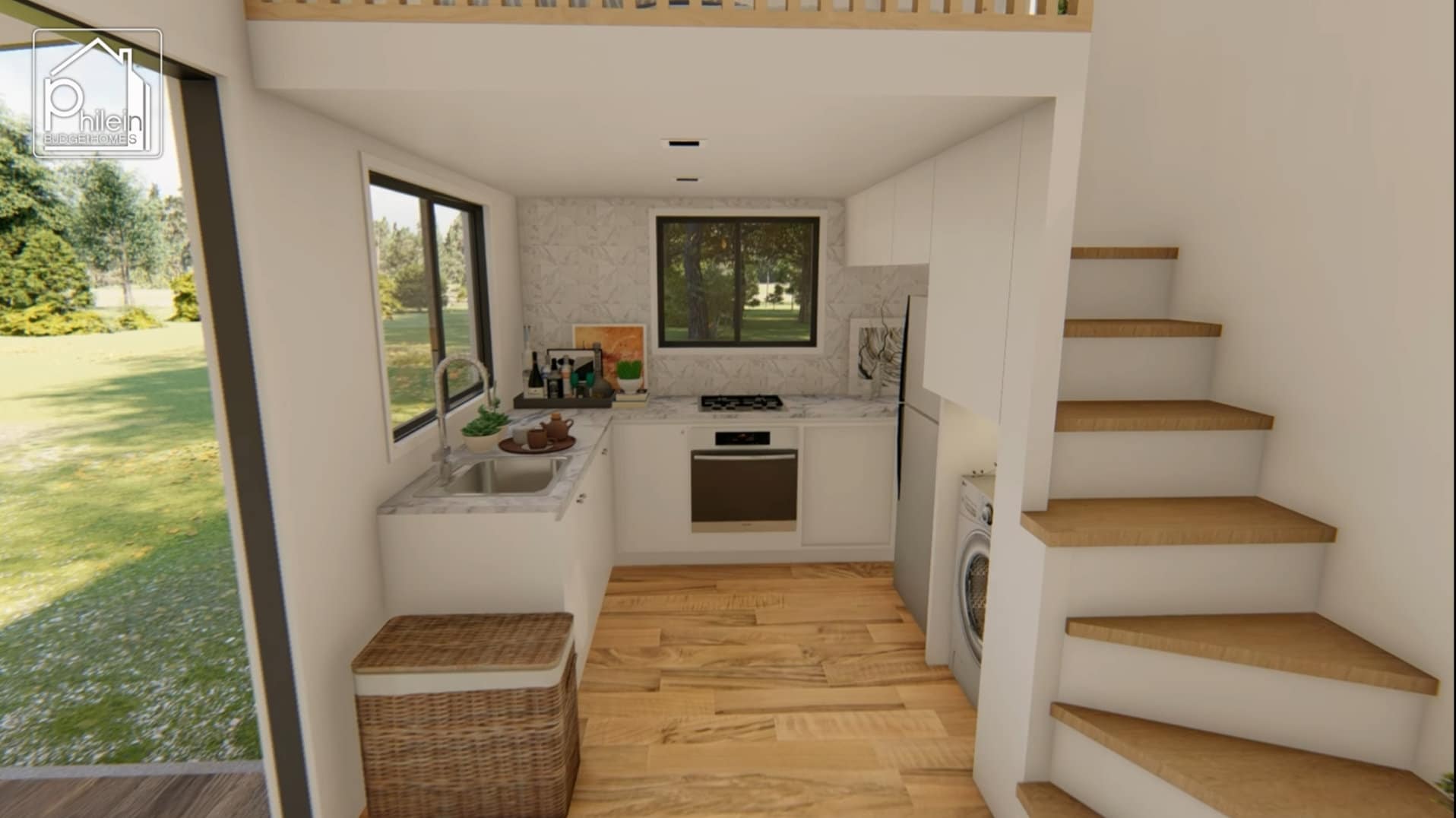 26 Sqm Tiny House Plan with Porch and Loft Basic Floor - Etsy UK