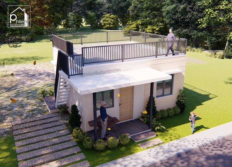 Small House Plan: 30 Square Meter, 1 Bedroom With Roof Deck (digital ...