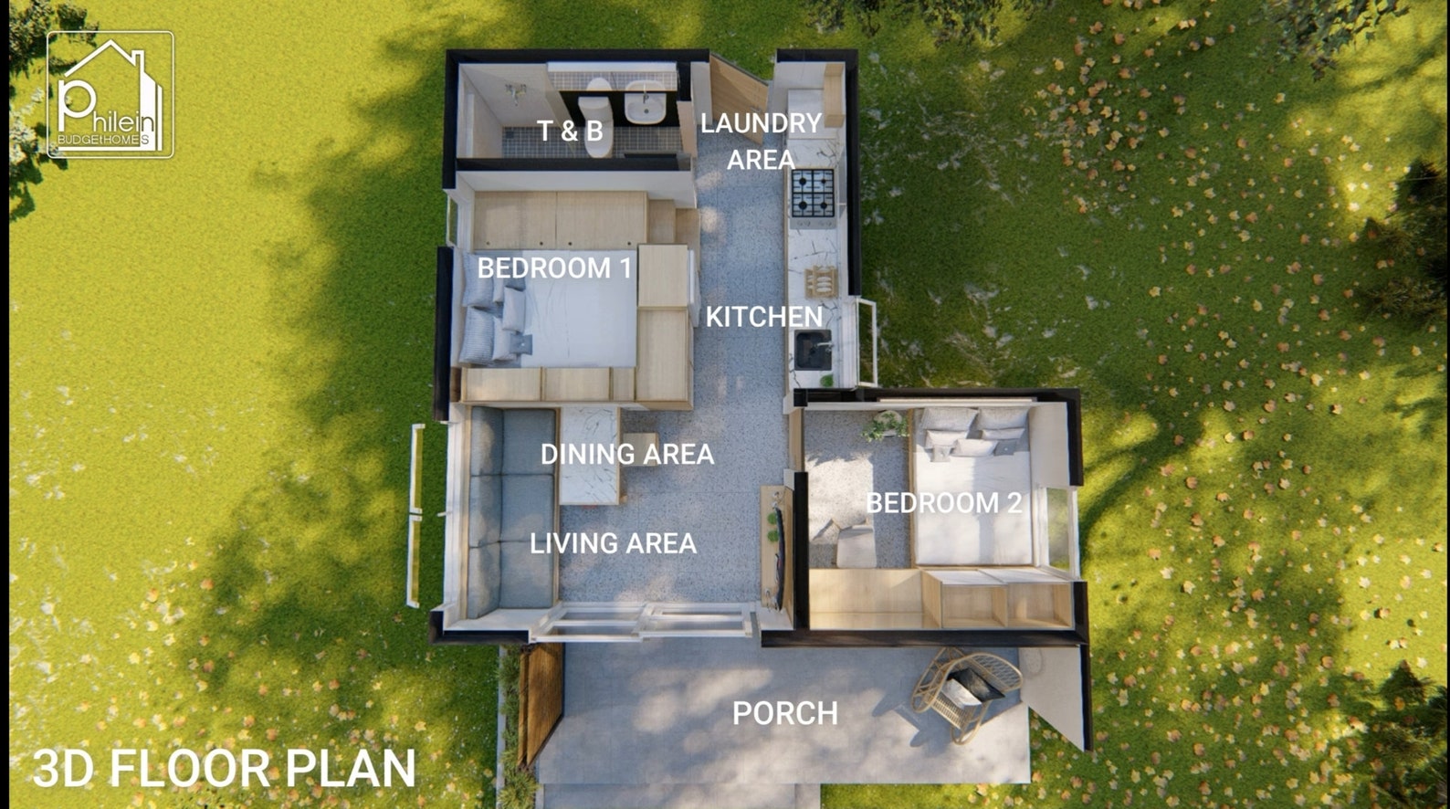 Relaxing 2 Bedroom Small House Design Layout Kit basic - Etsy