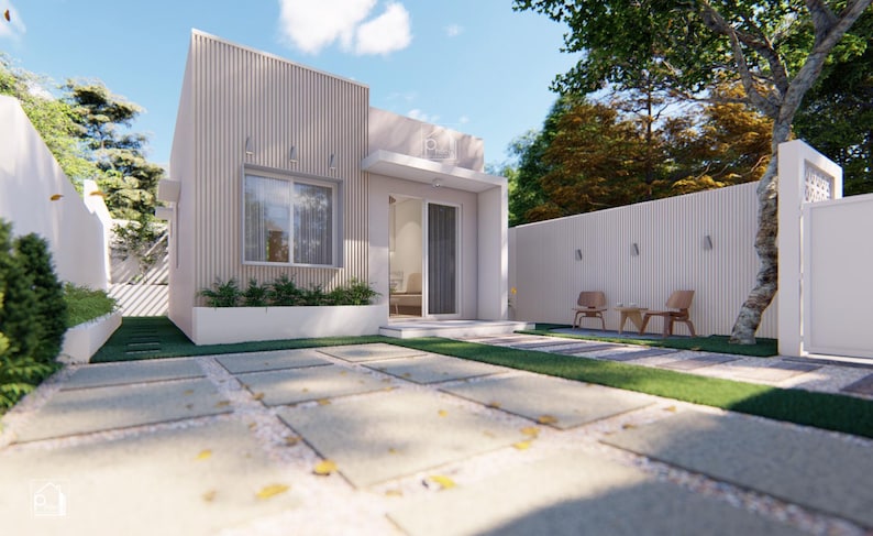 18' X 17' Modern House Plan - 290 Sq Ft 1 Bedroom With Outdoor Dining ...