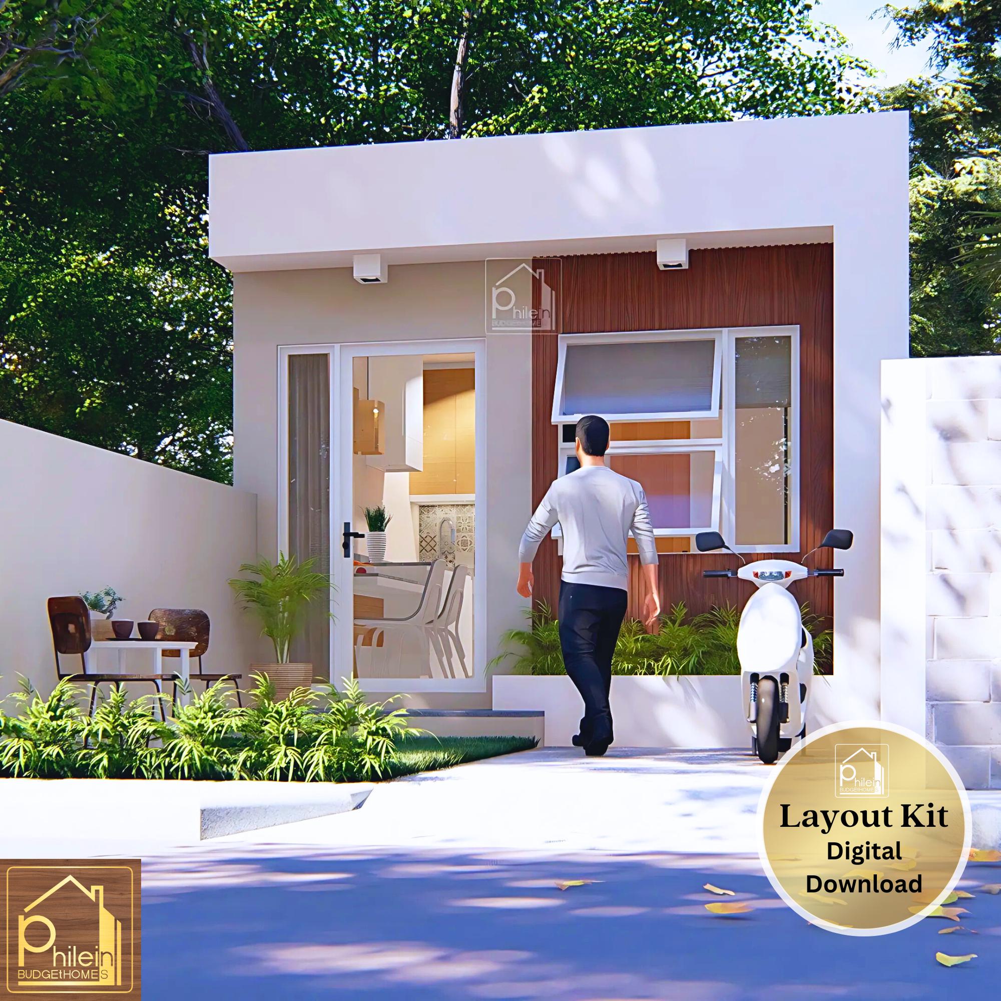 172 Sq Feet Tiny House Plan 1 Bedroom - Floor Plan, Elevations ...