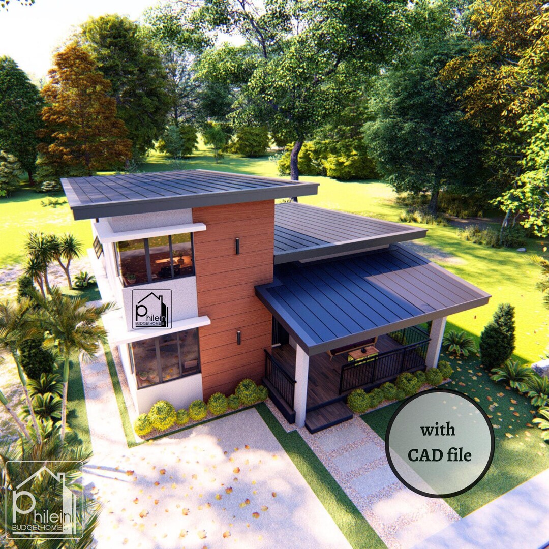 Modern House Plan With CAD File 72 Sqm With 3 Bedroom | Basic Floor ...