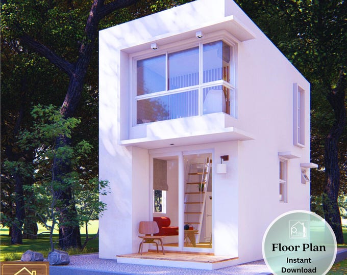 9' X 16' Tiny House Plan 323 Square Feet With 1 Bedroom & Home Office ...