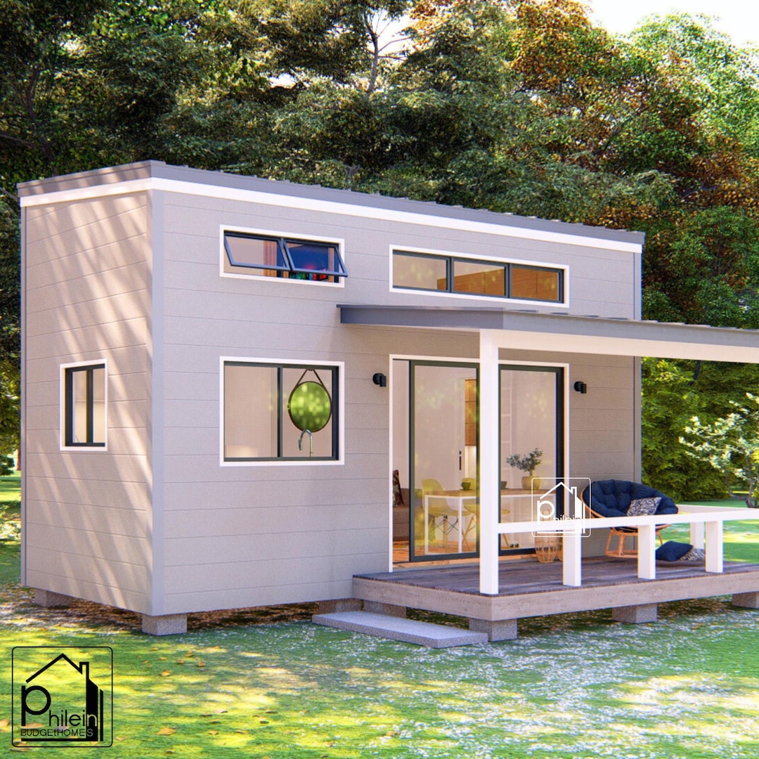 Tiny House Plan With Loft: 26 Sq Meters, Front Porch (instant Download ...
