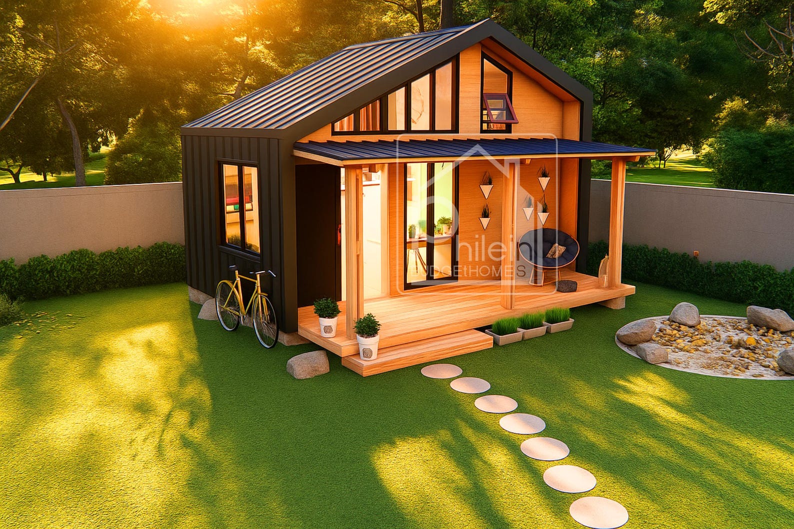 26 Sqm Tiny House Plan With Loft & Porch - Floor Plan and Elevation ...