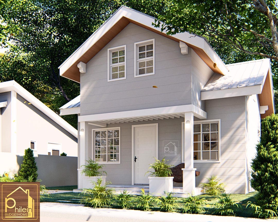 Beautiful Small House 58 Sqm With 1 Bedroom and Loft, Basic Floor Plan 4 Elevations 2 Sections ...