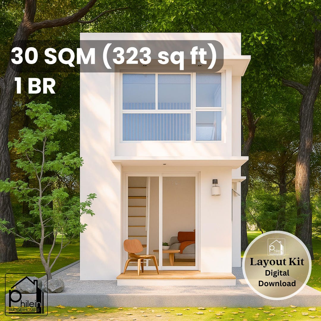 Tiny House Plan: 30 Square Meter With Loft (instant Download, PDF ...